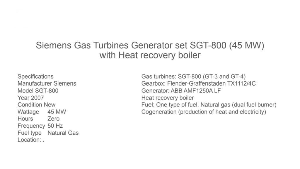 SIEMENS SGT-800 GAS TURBINE 45MW POWER PLANT. - theWORLDSHIPS.COM